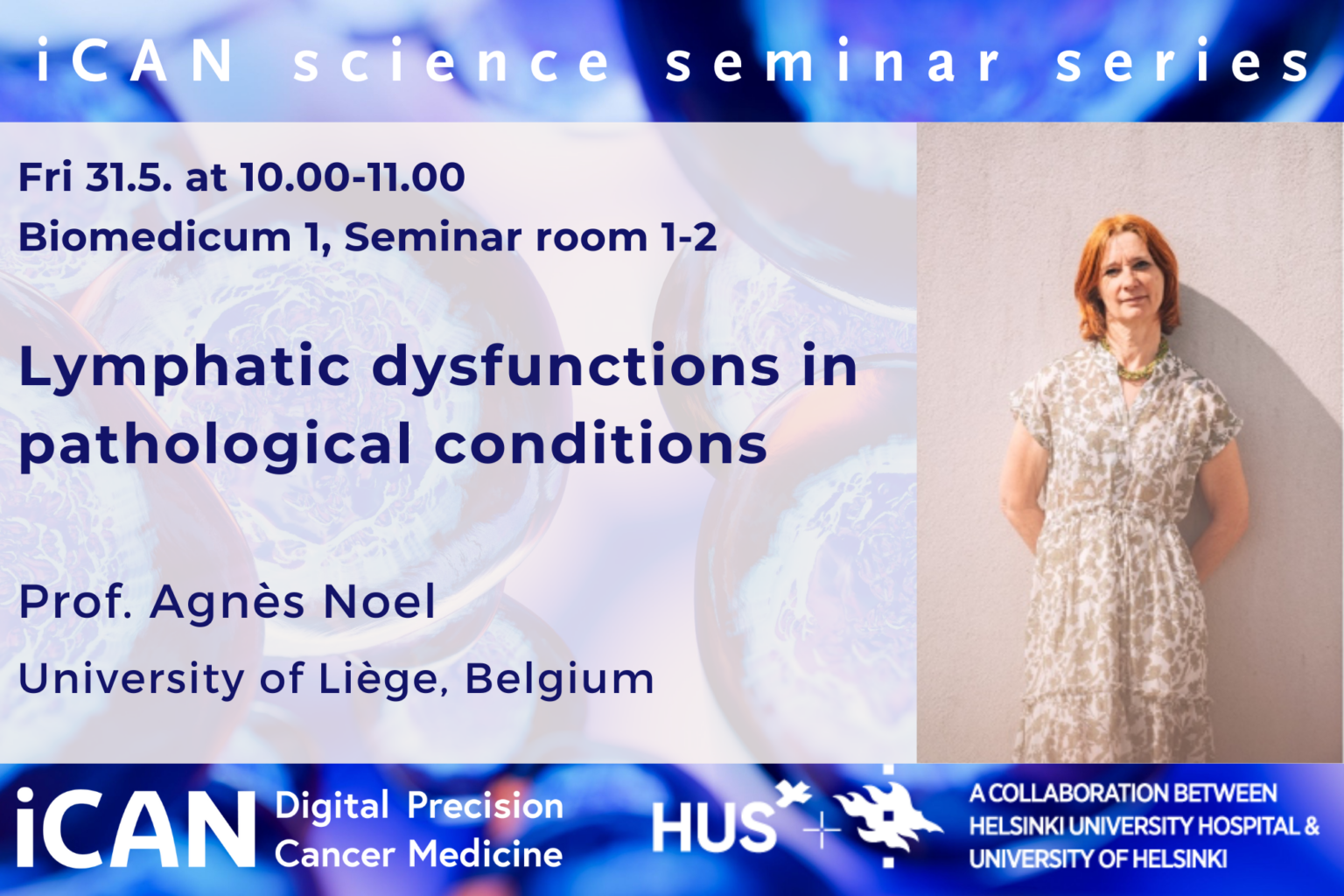 iCAN science seminar with Agnès Noel on 31.5.2024 - iCAN
